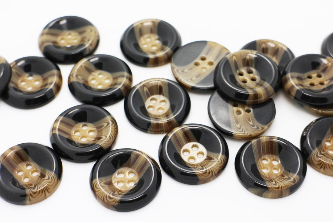 Large Marble Pattern Buttons, Dark Brown Color, for Sewing Winter ...
