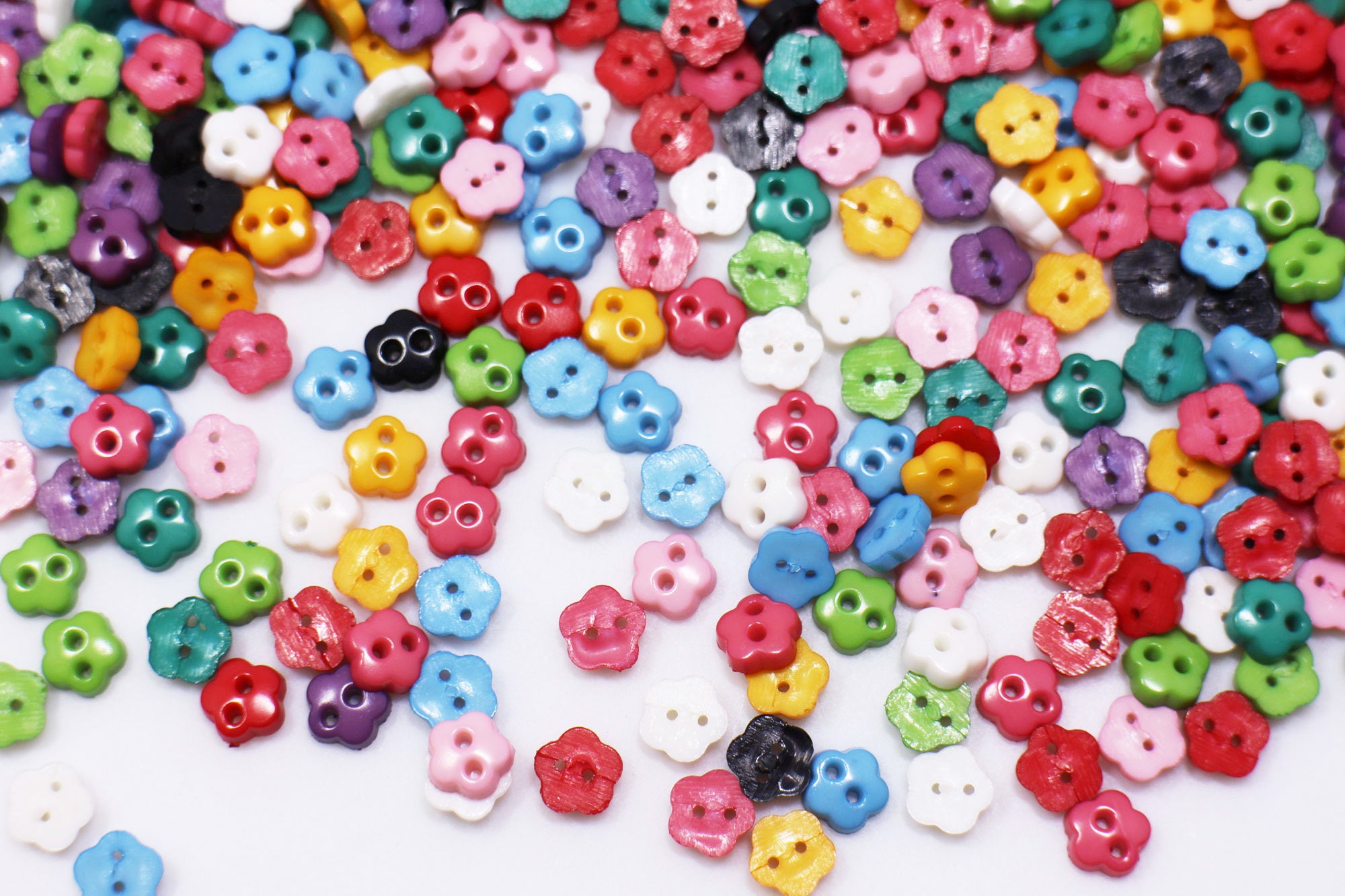 50 Tiny Flower Button Mixed Color Floral Shape Button Mini | Etsy