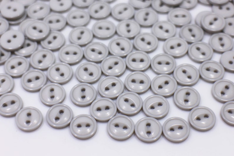 Light Grey Buttons, Cat Eye Two Holes Buttons, Small Resin Buttons ...
