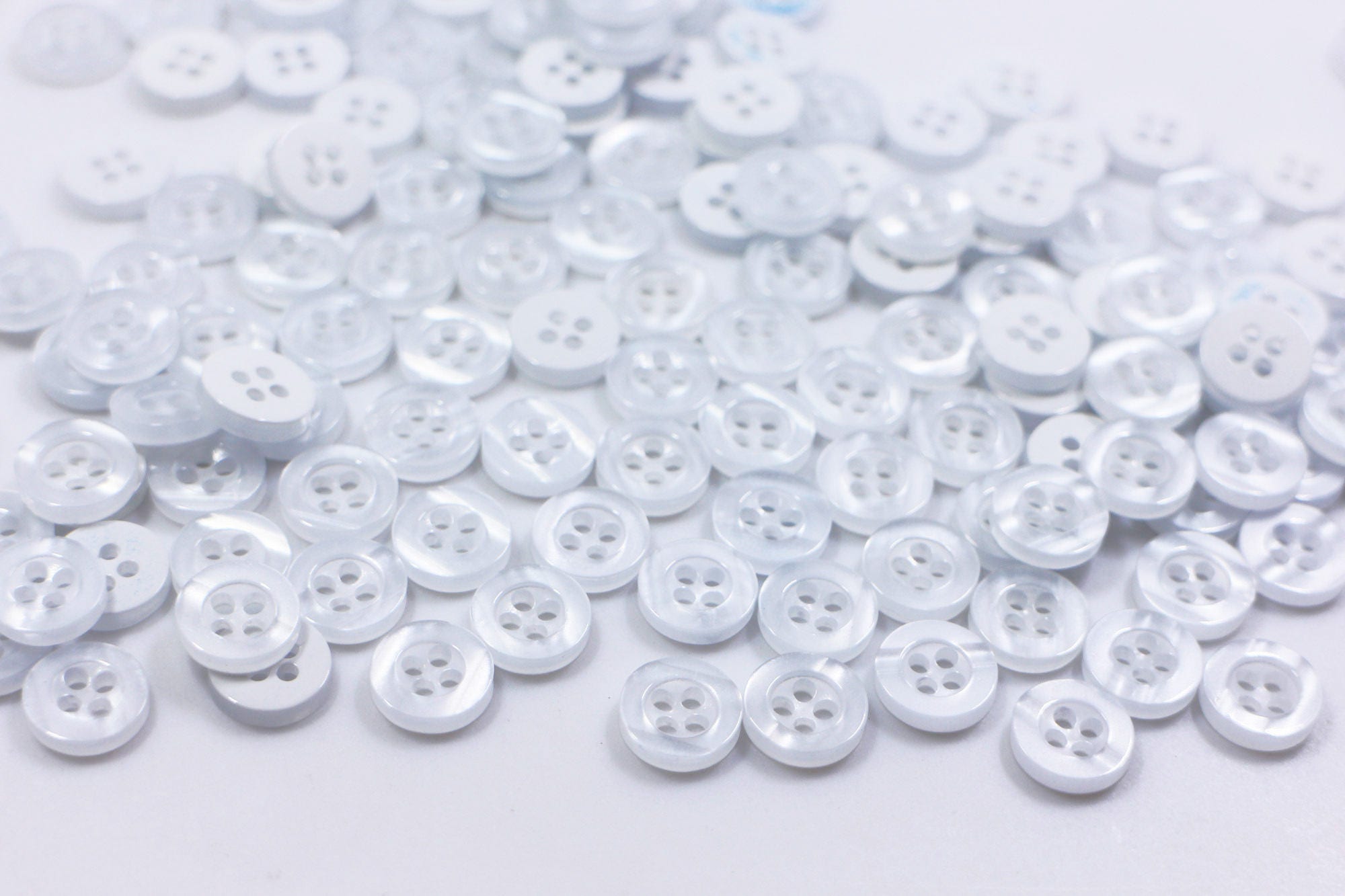 50 Shiny White Button Four Holes Raised Edge Buttons - Etsy Hong Kong