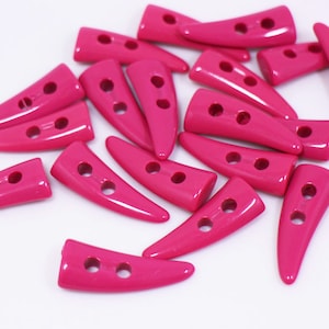 Pink Toggle Button, Small Size, Two Holes, Made of Resin, Solid Color ...