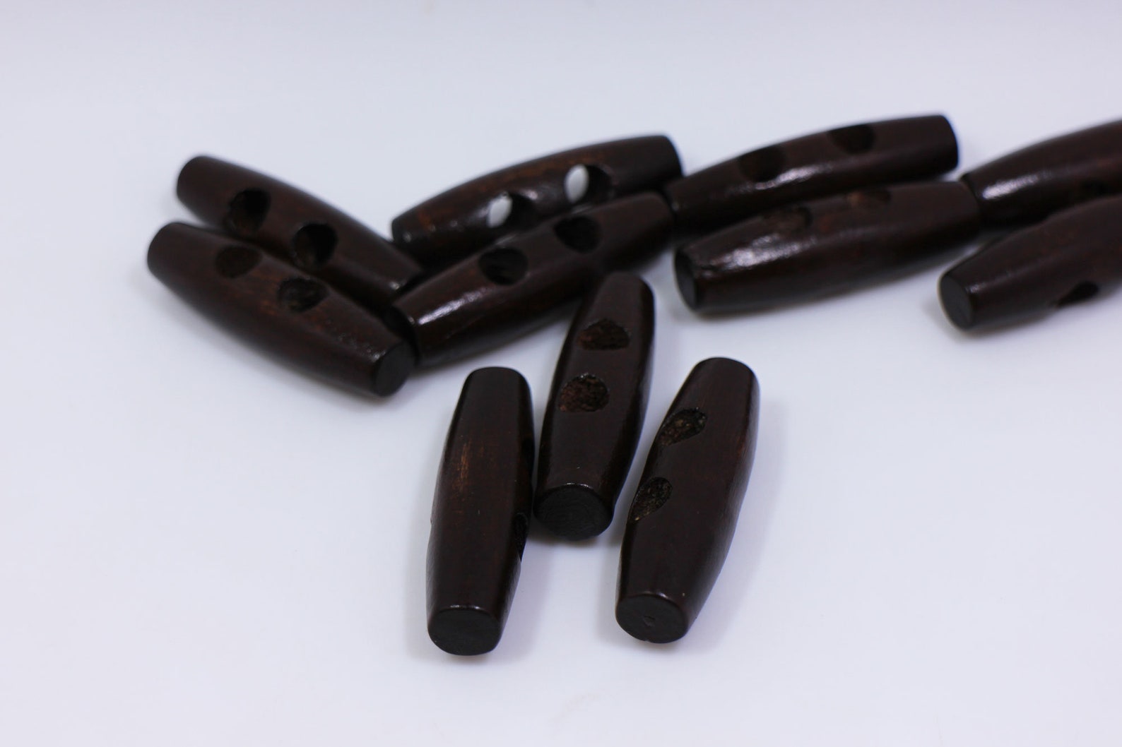 Dark Brown Wooden Toggle Button, Trench Coat Toggles, Two Holes Toggles ...