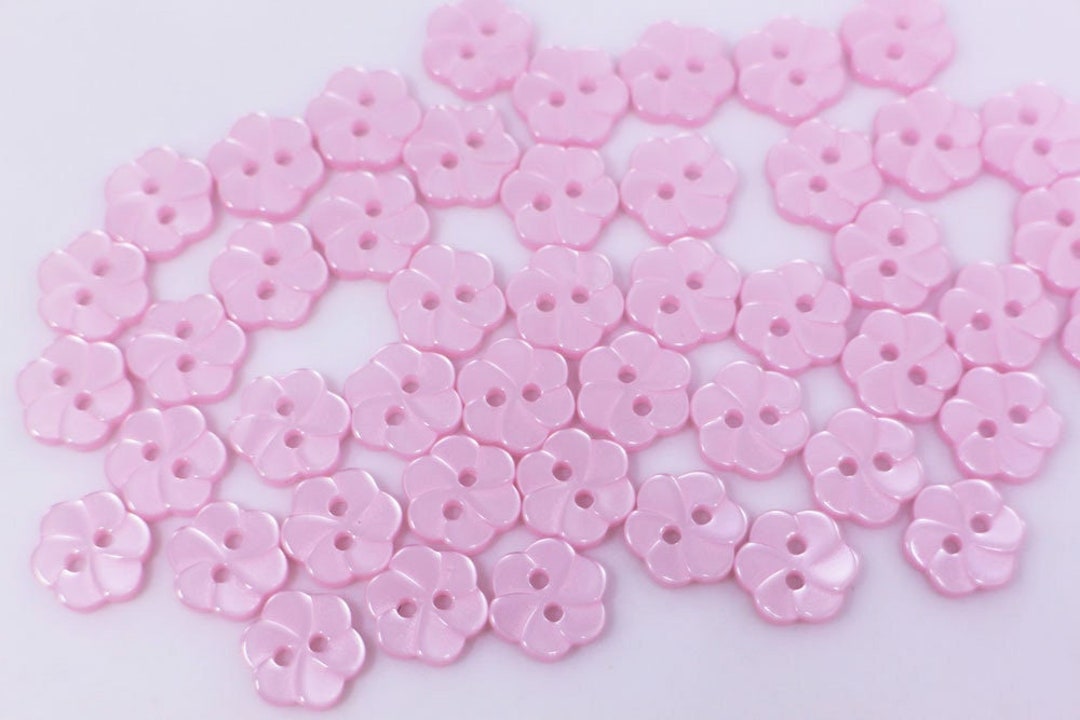 Pink Flower Button, Light Pink Color, Floral Shaped, Two Holes, for ...