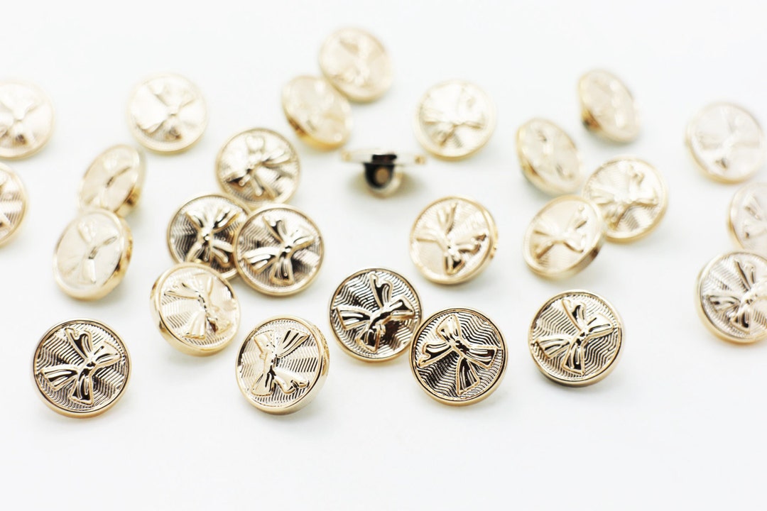 Golden Butterfly Bow Shank Buttons Rose Gold Shanks Button - Etsy