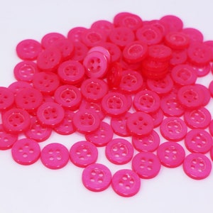 50 Hot Pink Button, Raised Edge, Semi-transparent, Neon Pink Color ...