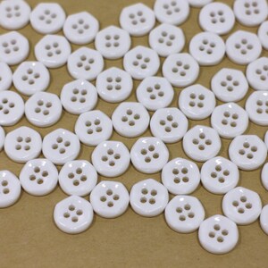 White Hexagon Edge Buttons, Glossy Finish, Round Shape, Unique Stylish ...