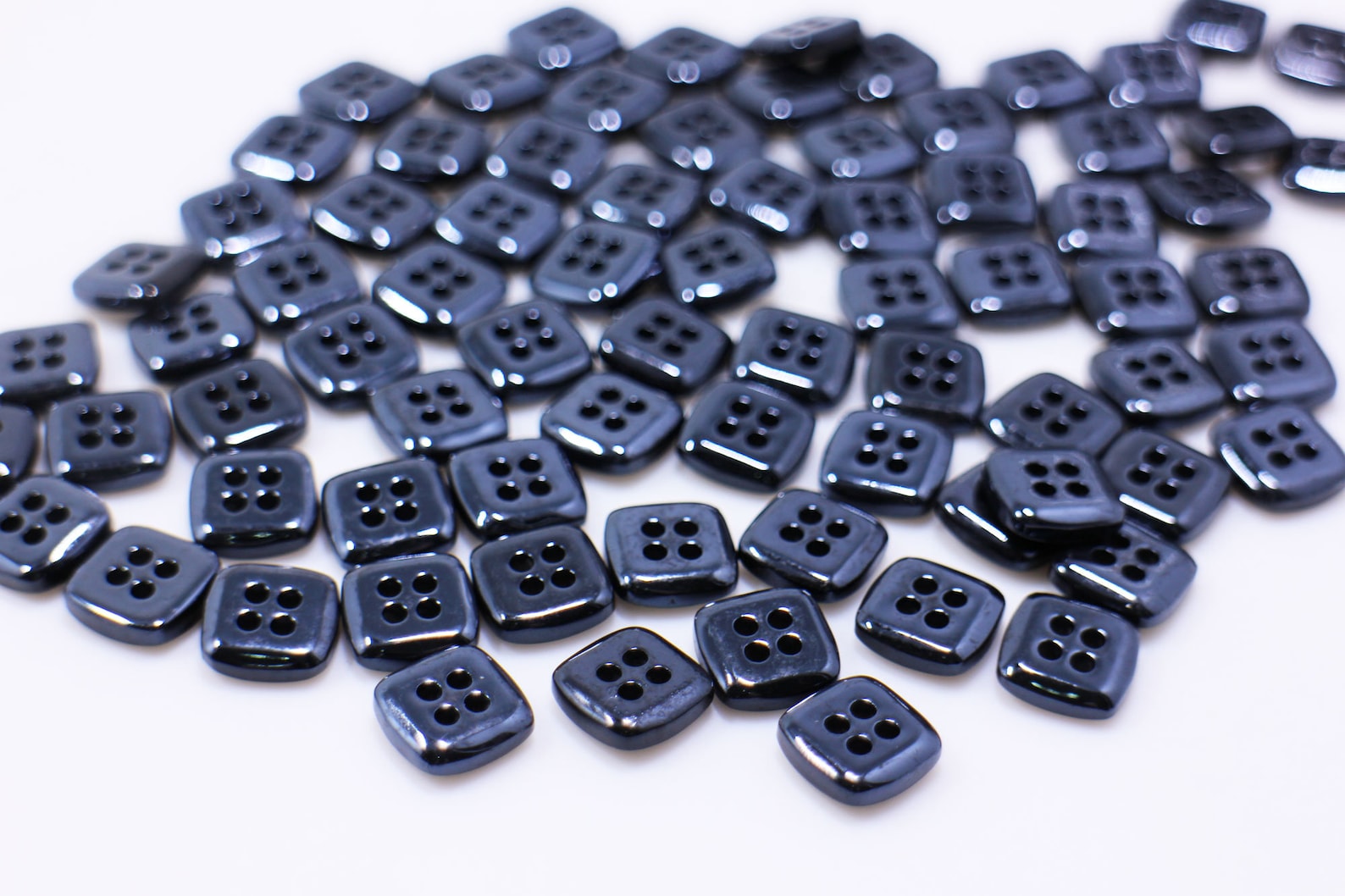 Metallic Dark Blue Square Button Rectangular Shaped Button | Etsy