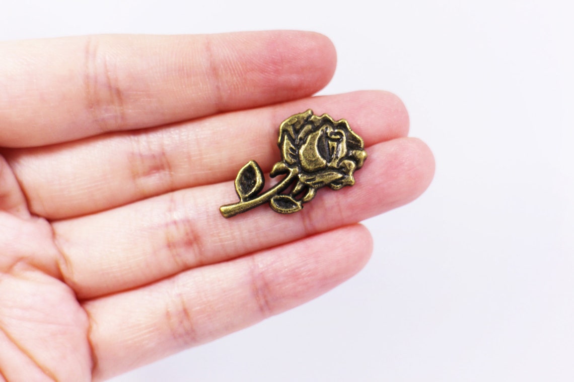 Rose Snap Button Bronze Color Flower Shaped Snap Fastener - Etsy