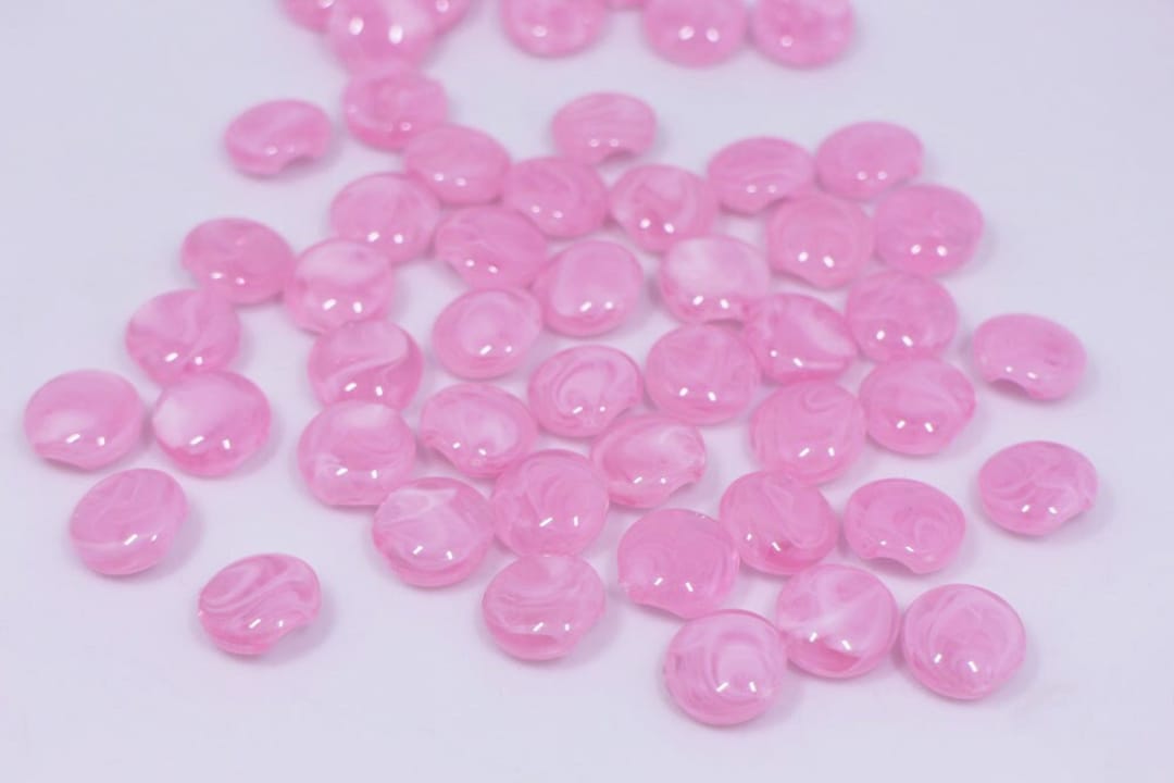 Pink Shank Buttons, Tunnel Shank, Marble Pattern, Back Hole, Elegant ...