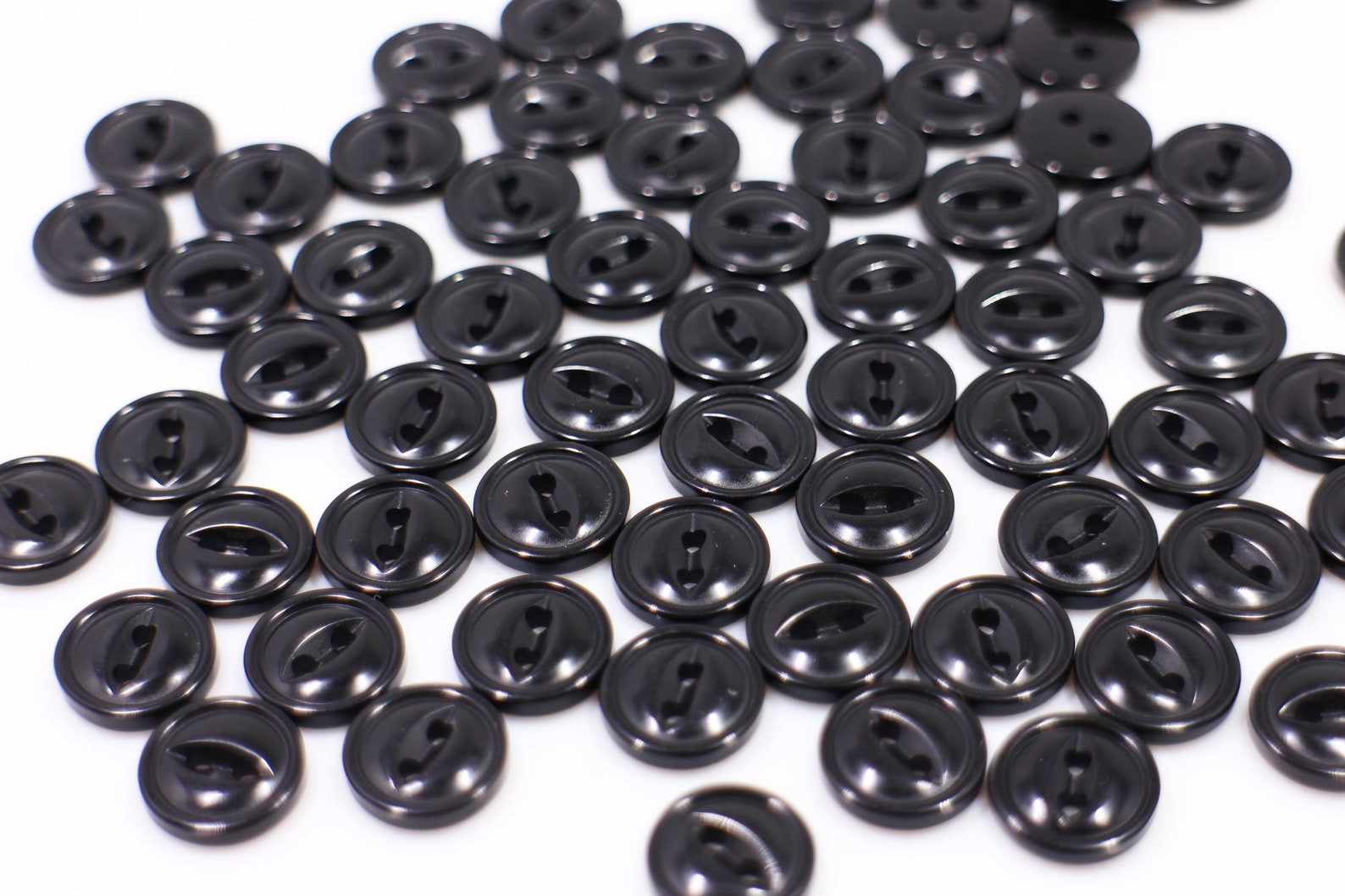 Black Cat Eye Buttons Two Holes Small Size Made of Resin - Etsy