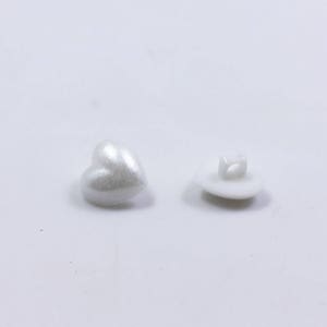 Pearl White Heart Shank Buttons, Hearts Shape, Made of Plastic, for ...