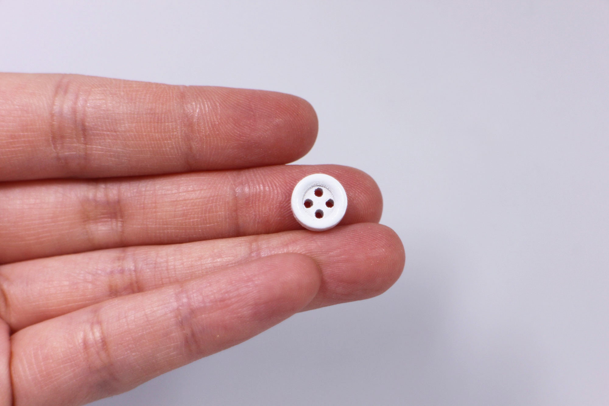 Tiny White Wooden Button, Small Natural Wood Buttons, Four Holes Sewing ...