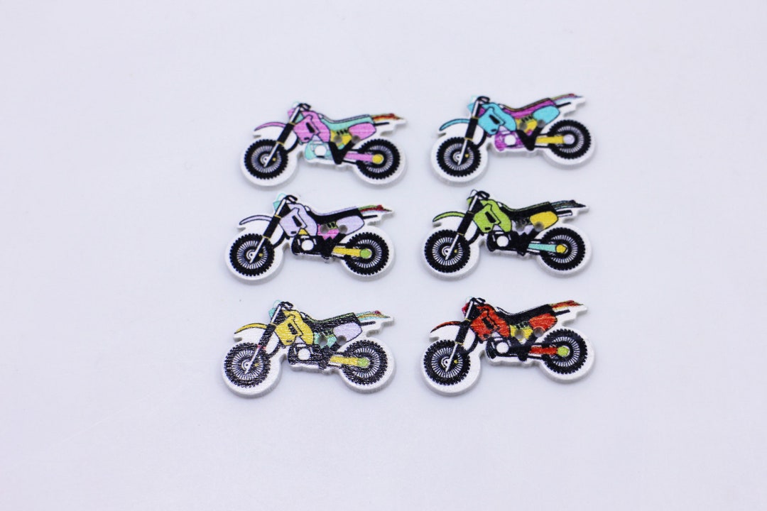 Motorcycle Wooden Button, Motor Bike, Cartoon Car, Natural Wood, Boy ...