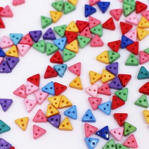 Tiny Triangle Button, Mixed Color Colorful, Triangle-shape, Two Holes ...