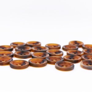 Brown Marble Pattern Buttons, Four Holes, Rasied Edge, Vintage Style ...