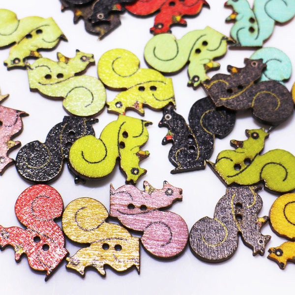 Squirrel Buttons - Etsy