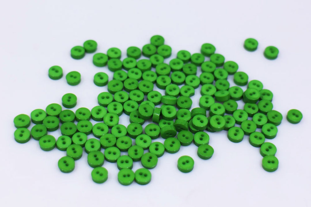 50 Tiny Green Button, Extra Small Mini Size, for Doll Cloth Supplies ...