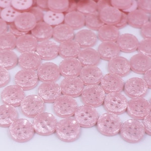 Light Pink Glitter Button, Four Holes Resin Button, Cute Shiny Button ...