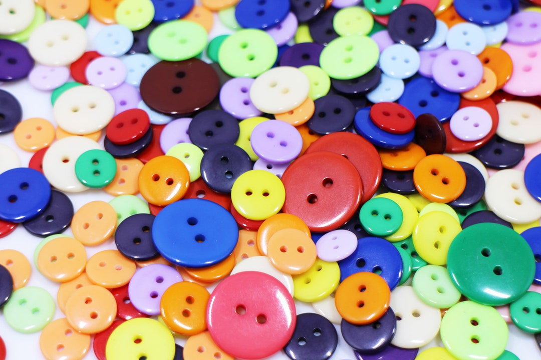 100 Assorted Craft Buttons, Mixed Lots, Mixed Color, for DIY Craft ...