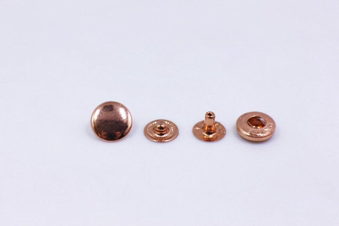 Rose Gold Metal Black Snap Buttons, Pinkish Gold Color, Press Stud ...