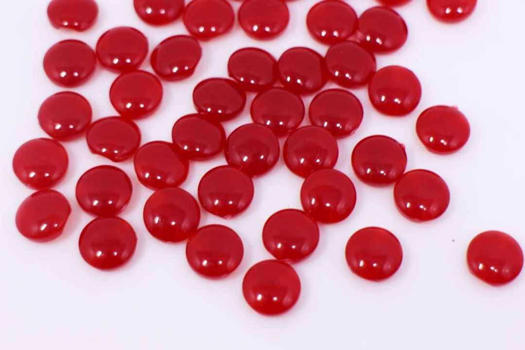 Red Shank Buttons, Tunnel Shank, Back Hole, Marble Pattern, Round Flat ...