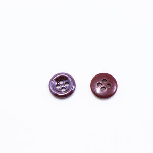 Metallic Dark Red Button, Burgundy Red Color, Glossy, Four Holes ...