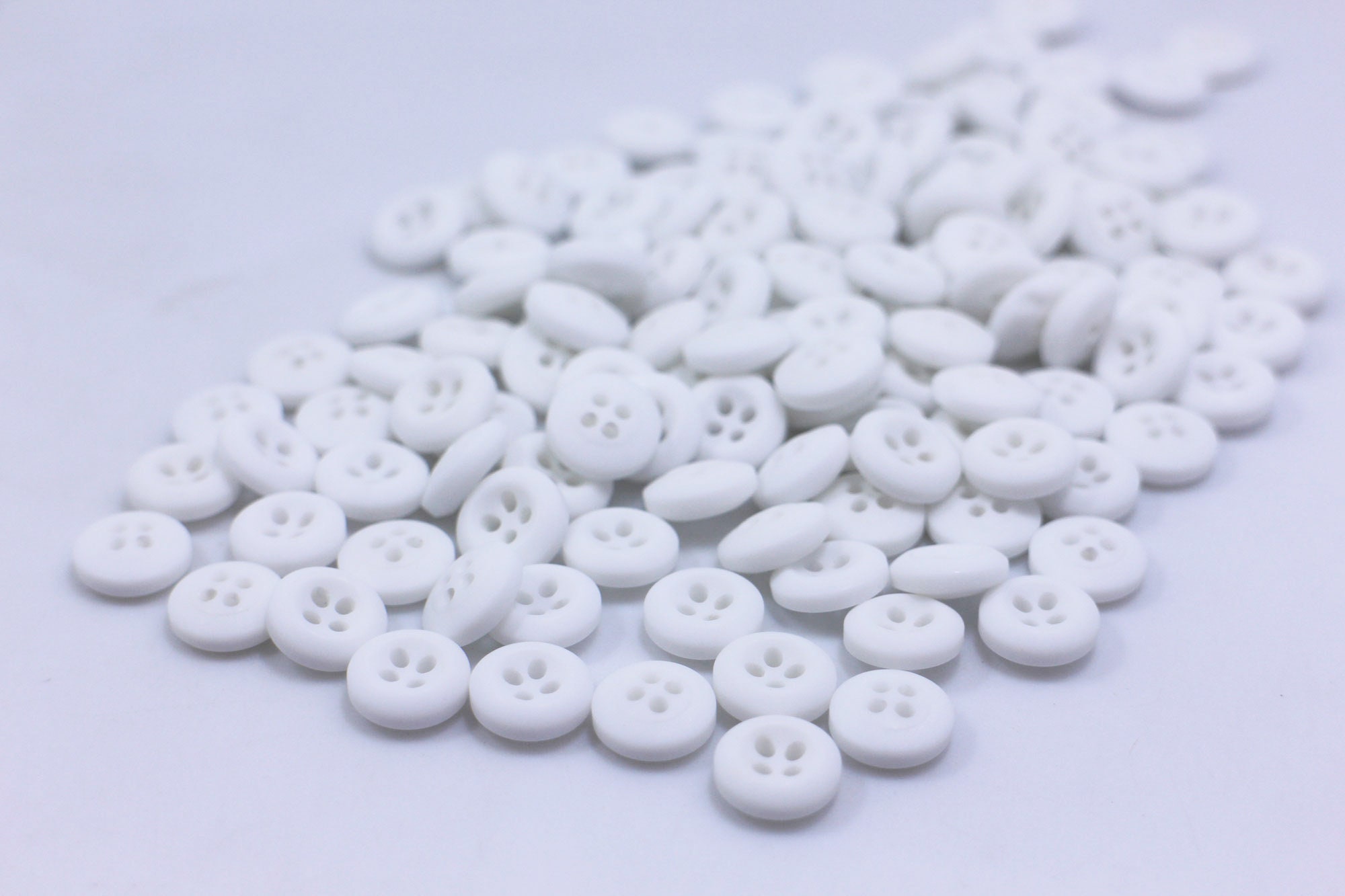 Tiny Matte White Buttons Bowl Shaped Buttons Resin Buttons | Etsy