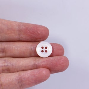 Frosted White Buttons, Wide Edge, for Sewing Blouse Shirt Pajamas, Four ...