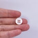 Frosted White Buttons, Wide Edge, for Sewing Blouse Shirt Pajamas, Four ...