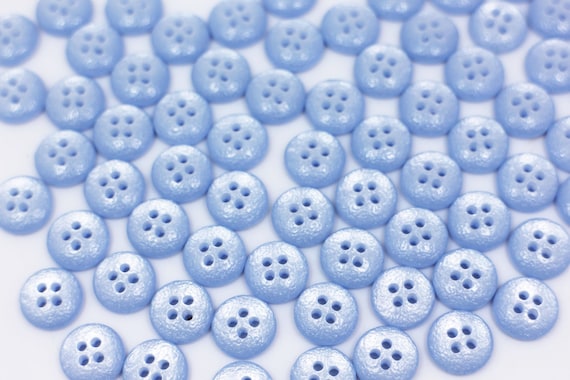 Shiny Light Blue Button Pastel Blue Textured Button Four | Etsy