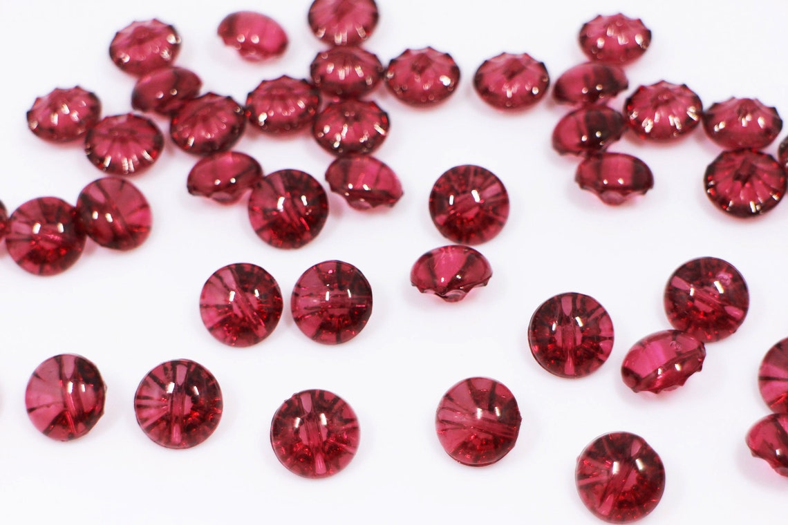 Wine Red Acrylic Shank Buttons Dark Red Clear Buttons - Etsy