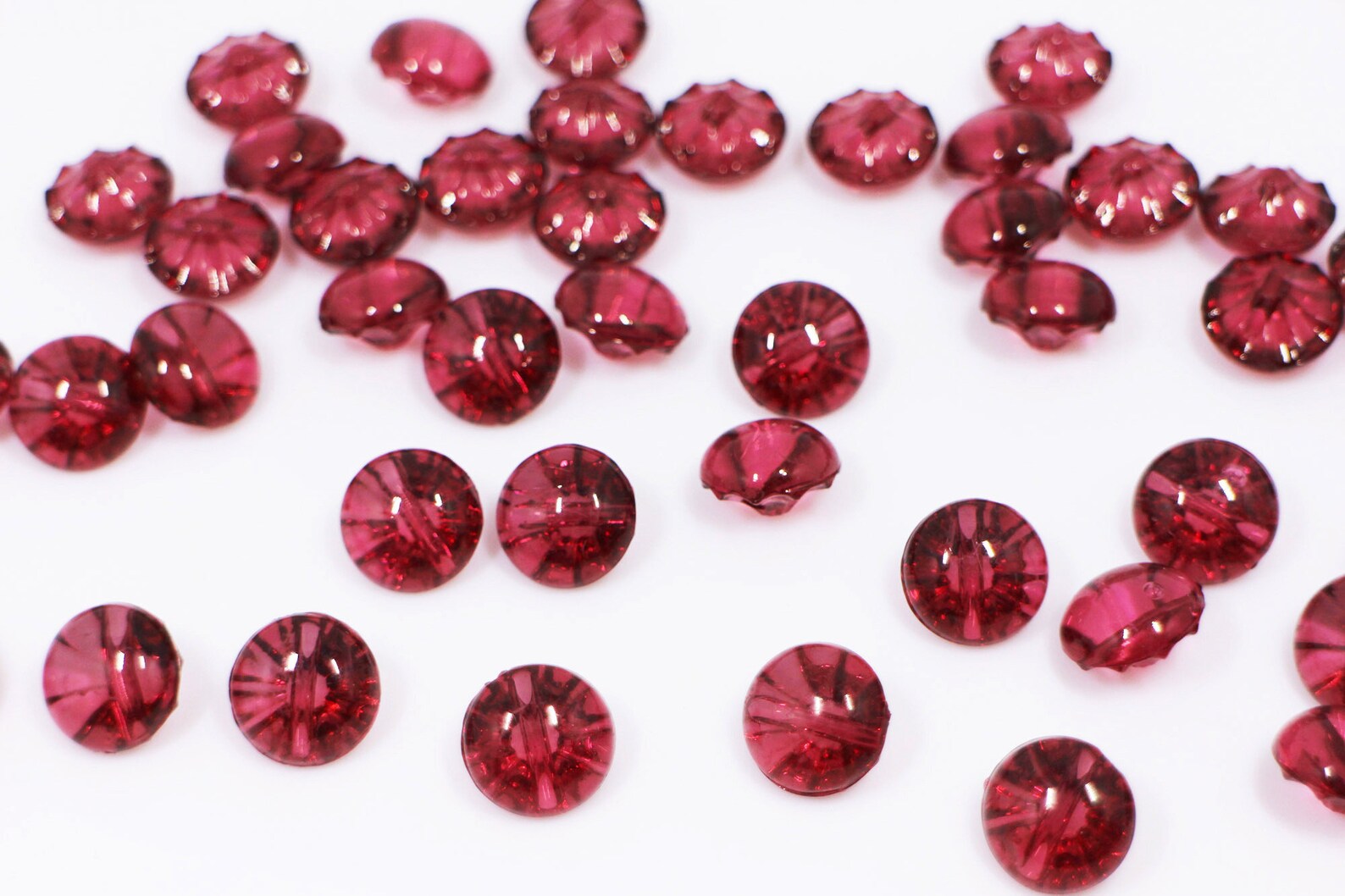 Wine Red Acrylic Shank Buttons Dark Red Clear Buttons - Etsy
