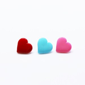 Pastel Blue Heart Shank Buttons, Heart-shape, for Sewing Children Dress ...