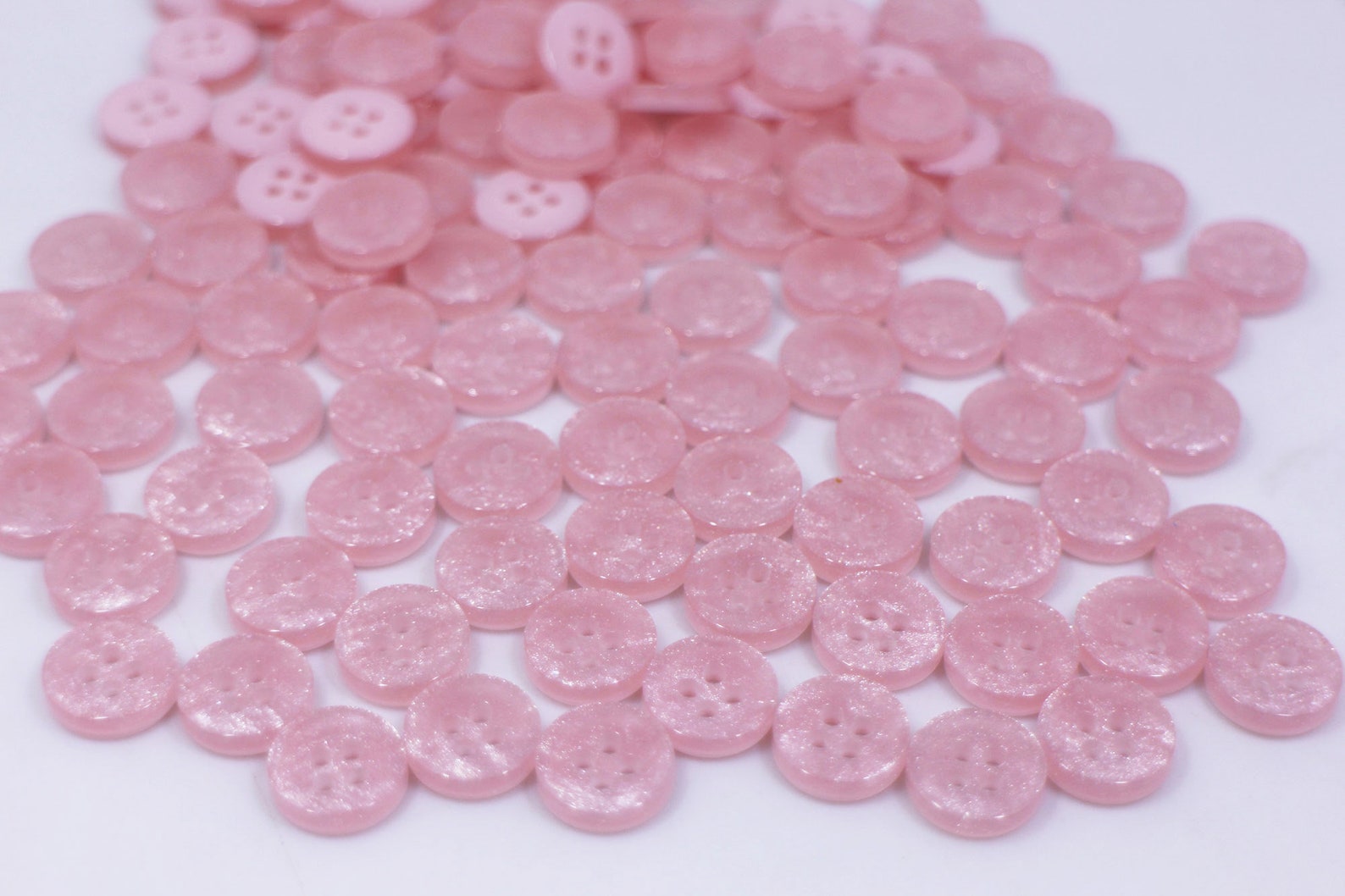 Light Pink Glitter Button Four Holes Resin Button Cute Shiny - Etsy