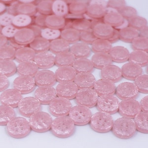 Light Pink Glitter Button, Four Holes Resin Button, Cute Shiny Button ...