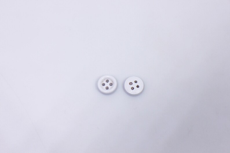 Tiny White Wooden Button Small Natural Wood Buttons Four - Etsy