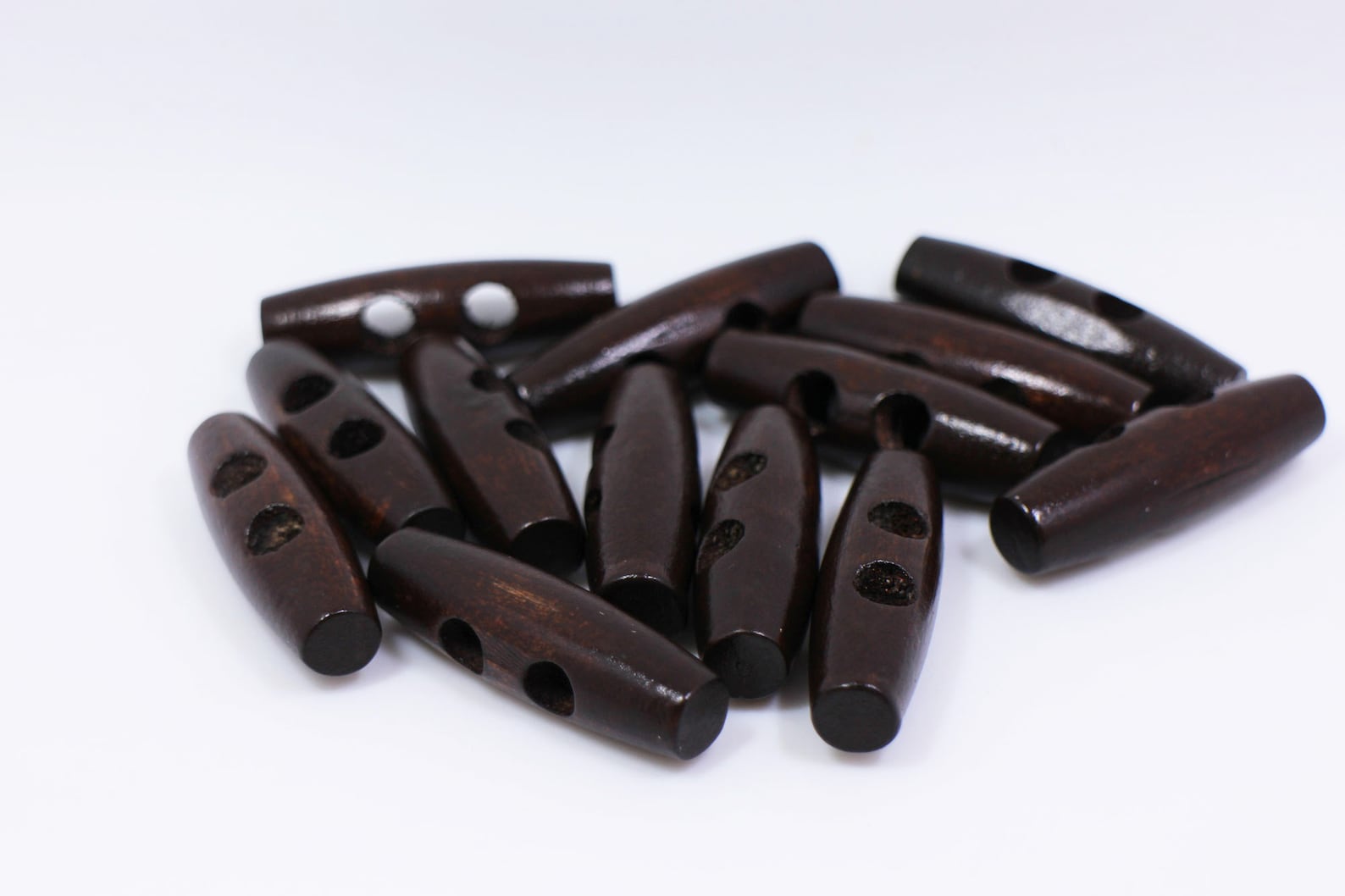 Dark Brown Wooden Toggle Button, Trench Coat Toggles, Two Holes Toggles ...