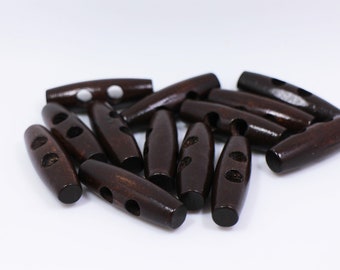 Black Toggle Buttons/ Brown Toggle Button / Natural Wood Buttons / 2 ...