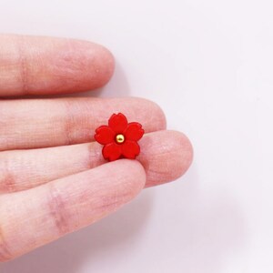 Red Flower Buttons Japanese Sakura Flower Shape Bright Red - Etsy