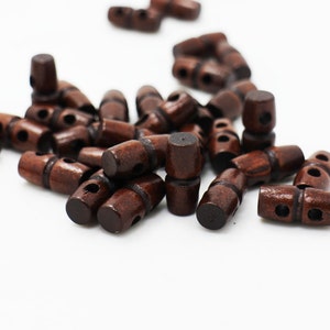 Mini Brown Wooden Toggle Button, Tiny Toggles, Small Toggles, Children ...