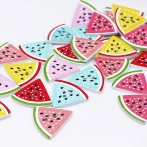 Watermelon Wooden Button, Fruit Wood Buttons, Two Holes Sewing Button ...