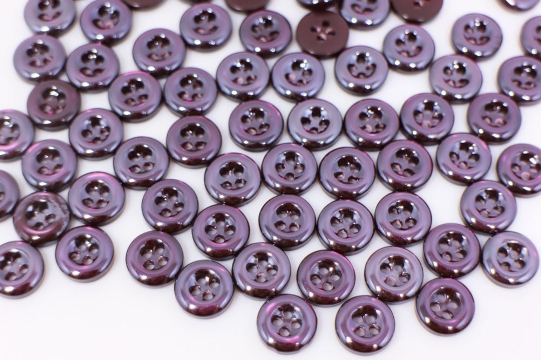 Dark Red Button, Wide Edge, Burgundy Red Color, Shiny Metallic Finish ...