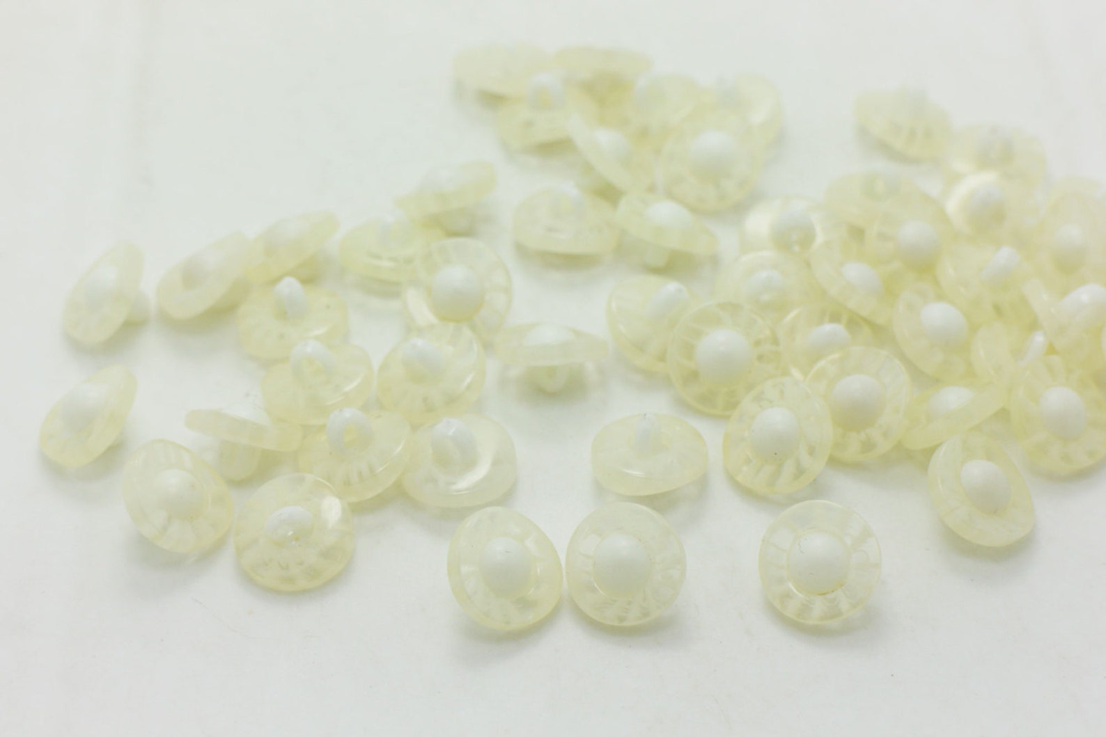 Cream White Clear Shank Buttons Transparent Button Retro - Etsy