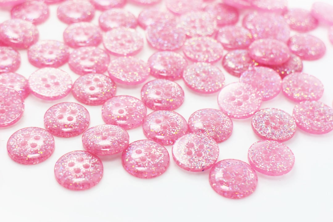 Light Pink Glitter Shimmer Button, Pastel Pink, Baby Children Buttons ...