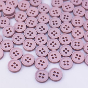 Matte Light Pink Buttons, Pastel Pink Solid Color, Four Hole, Thin ...