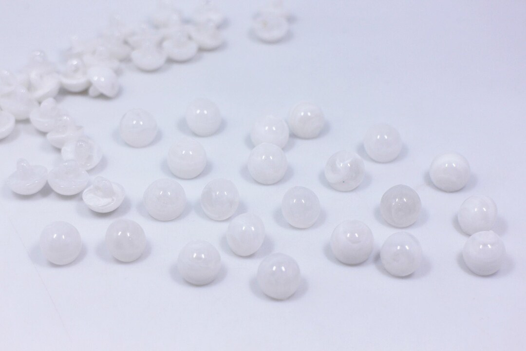 White Marble Pattern Shank Buttons, Half Ball Shaped Shank Button ...