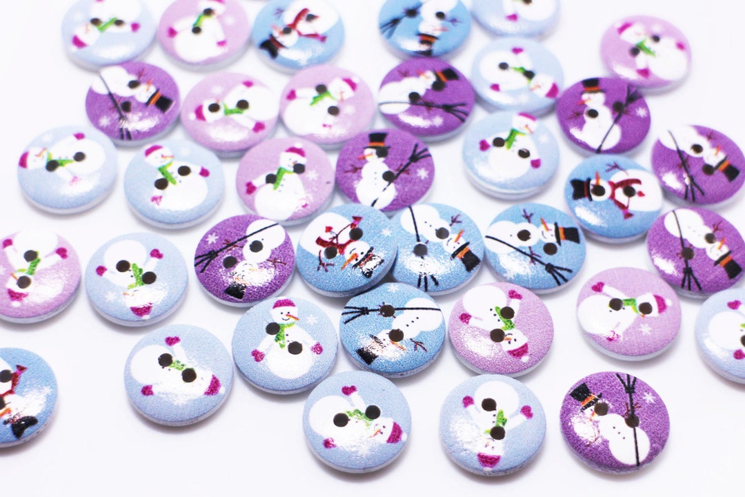 Snowman Button, Xmas Holiday Button, Christmas Deco, Children Baby ...