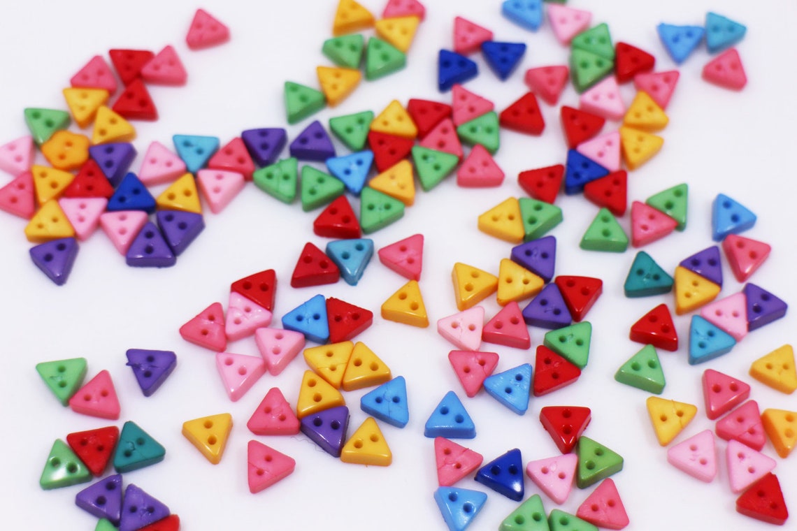 Tiny Triangle Button Mixed Color Triangle-shape Button Two | Etsy
