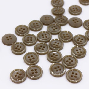 Khaki Buttons, Shiny Finish, Retro Style, Medium Size, for Business ...