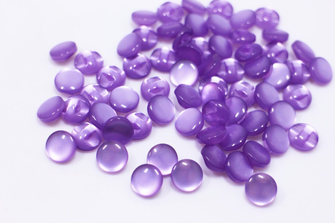 Purple Shank Buttons, Tunnel Shank, Lavender Purple Color, Back Holes ...